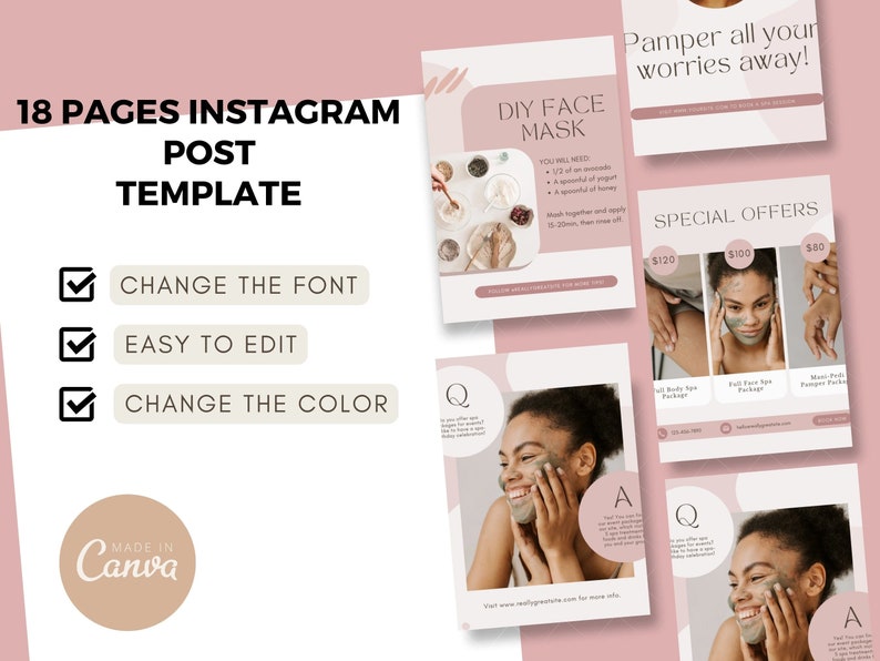 Esthetician Instagram Post Templates Skincare Social Media Skincare ...