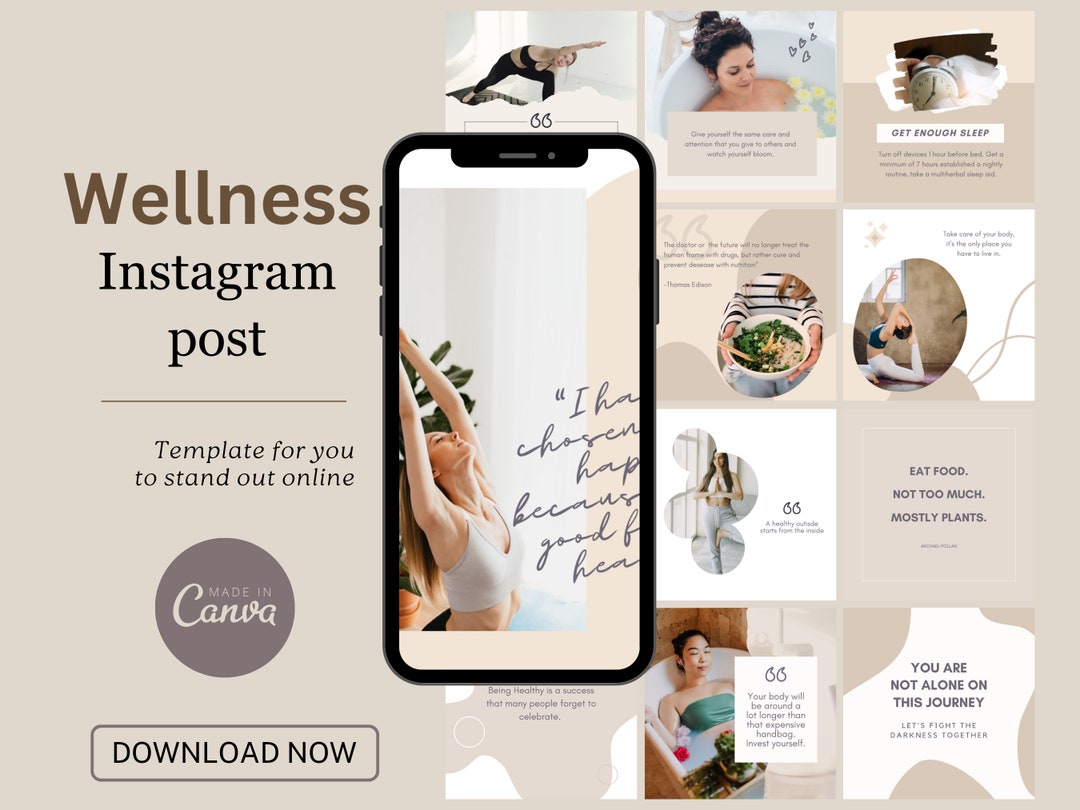 Wellness Coach Instagram Post Template | Canva Editable (instant ...