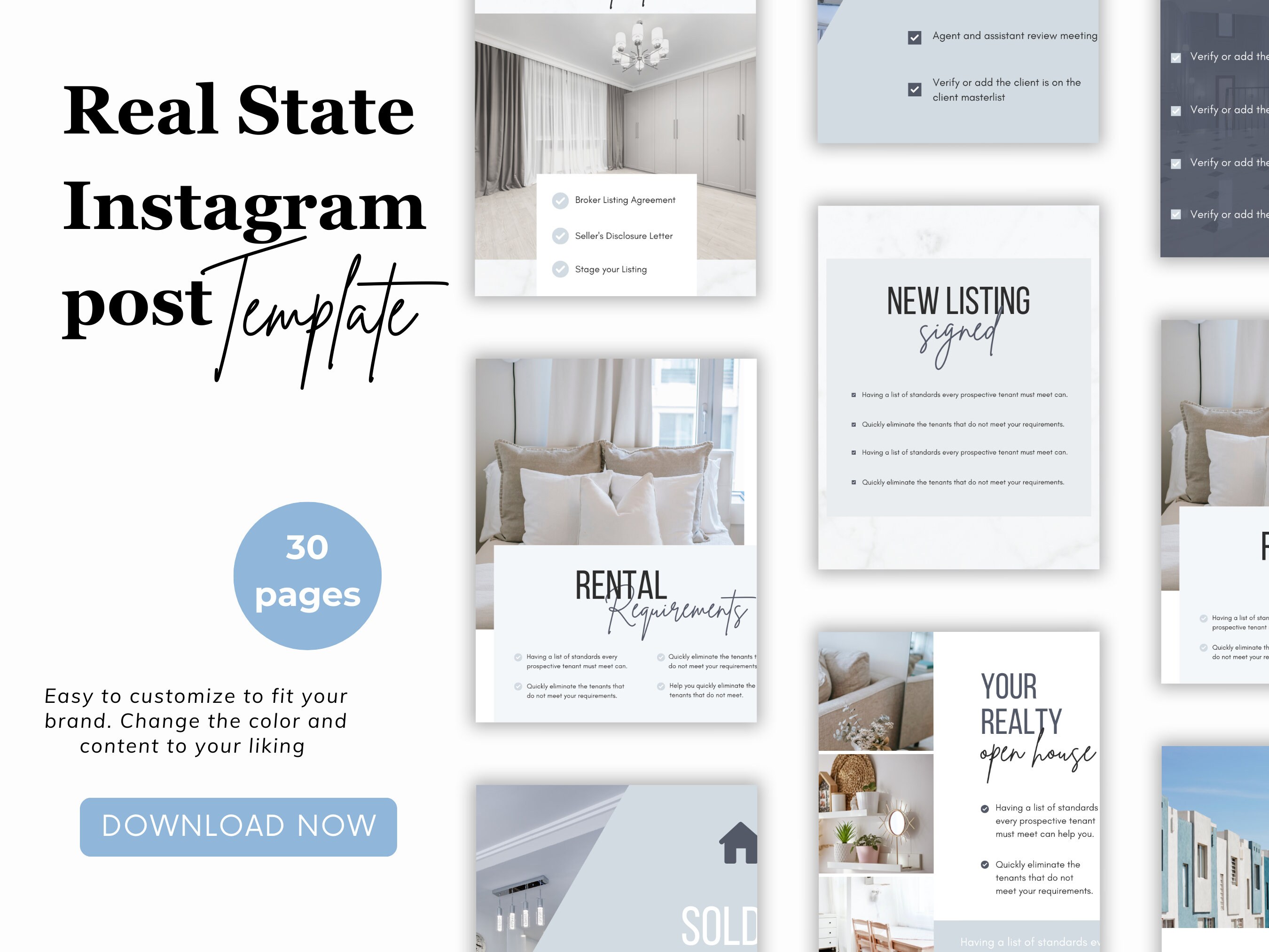 Aesthetic Real Estate Instagram Templates, Real Estate Templates, Real ...