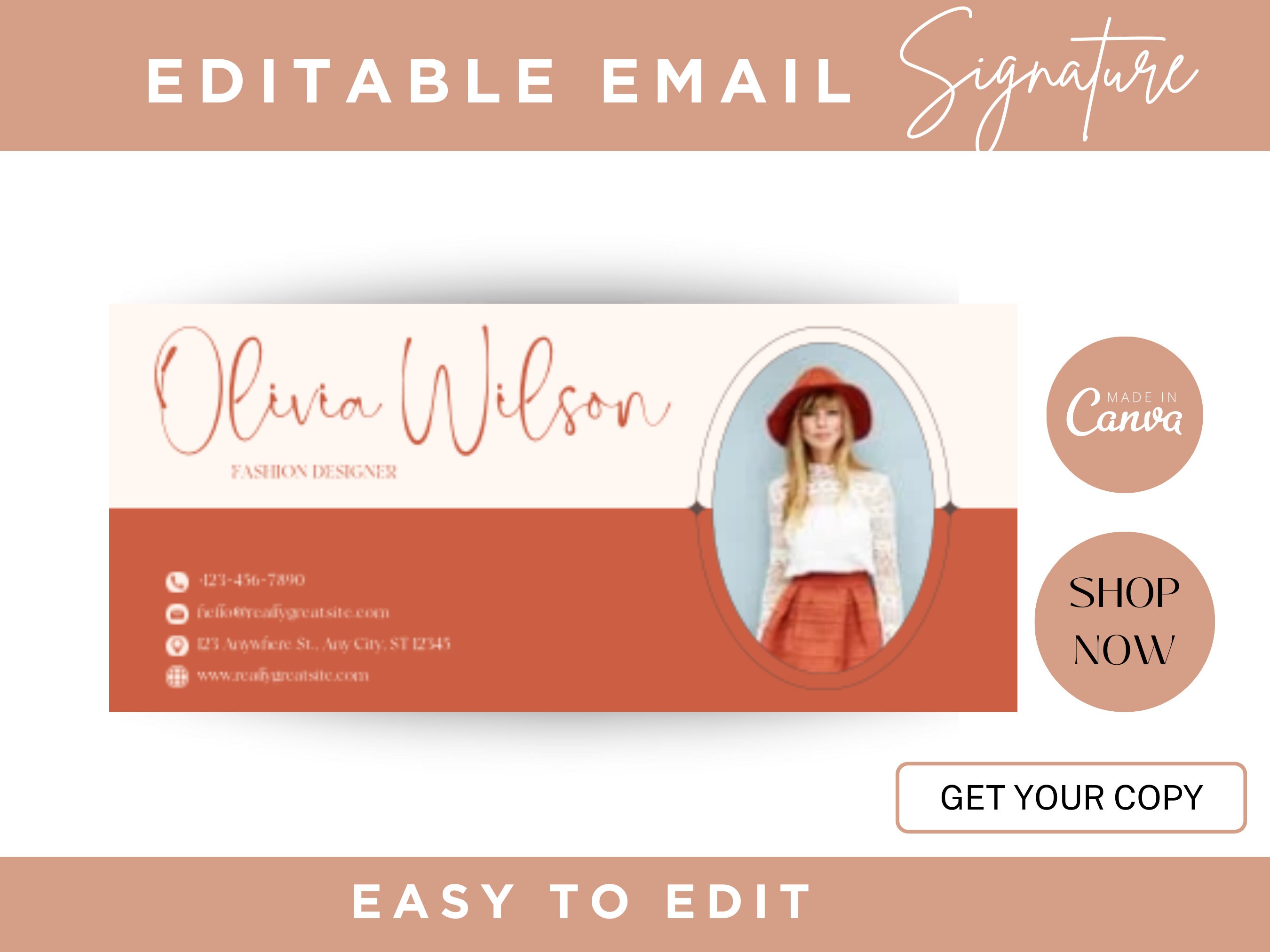 Fashion Designer Email Signature Template, Gmail, Modern, Professional ...