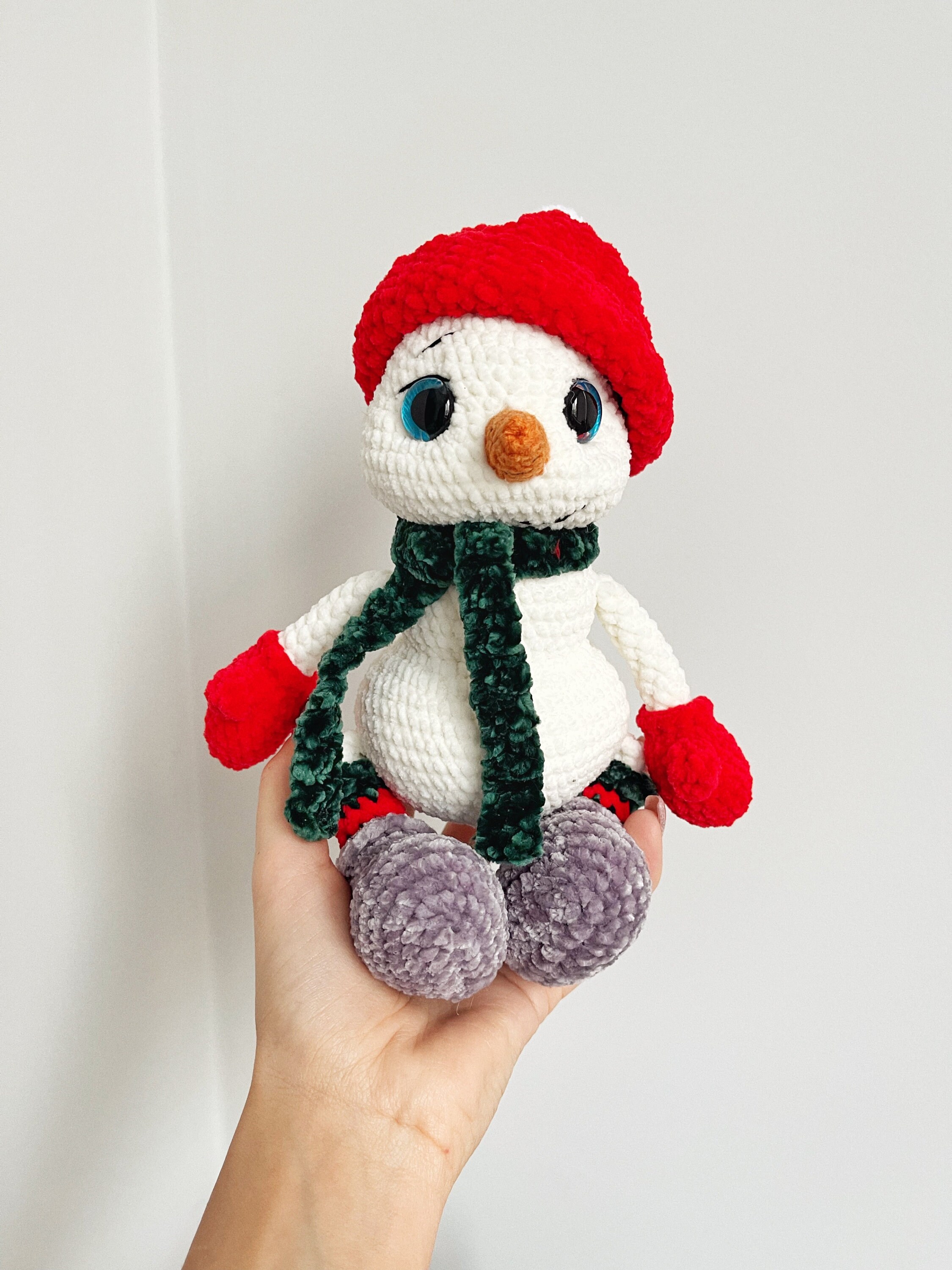 Knitted Snowman, Small Snowman Toy, Christmas Snowman Decor, Children's ...