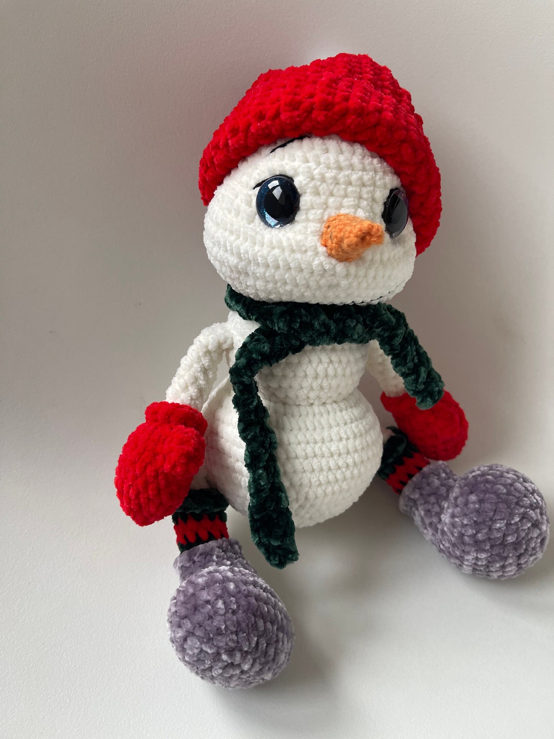 Knitted Snowman, Small Snowman Toy, Christmas Snowman Decor, Children's ...