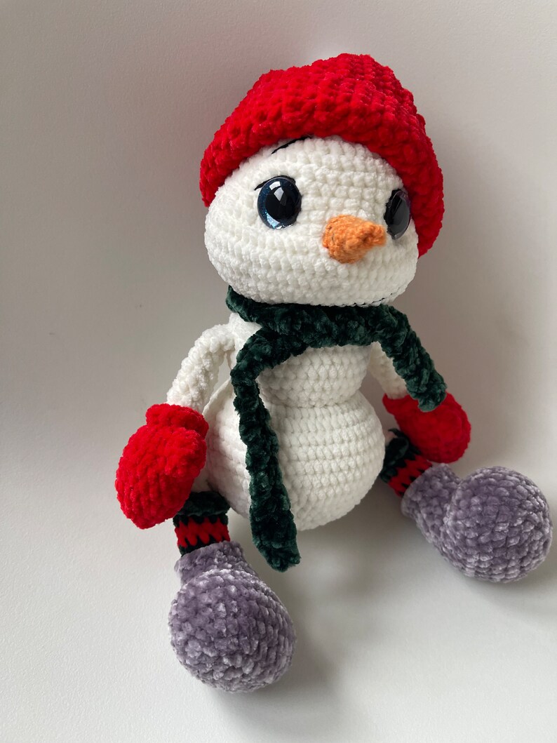 Knitted Snowman, Small Snowman Toy, Christmas Snowman Decor, Children's ...