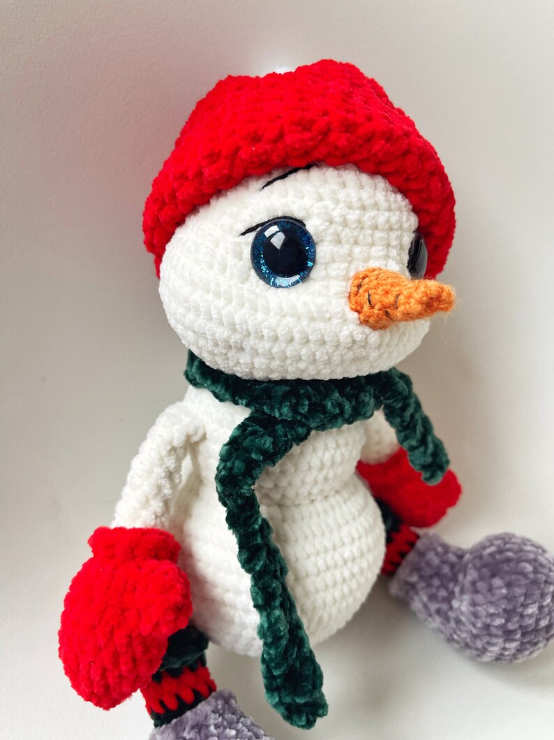 Knitted Snowman, Small Snowman Toy, Christmas Snowman Decor, Children's ...