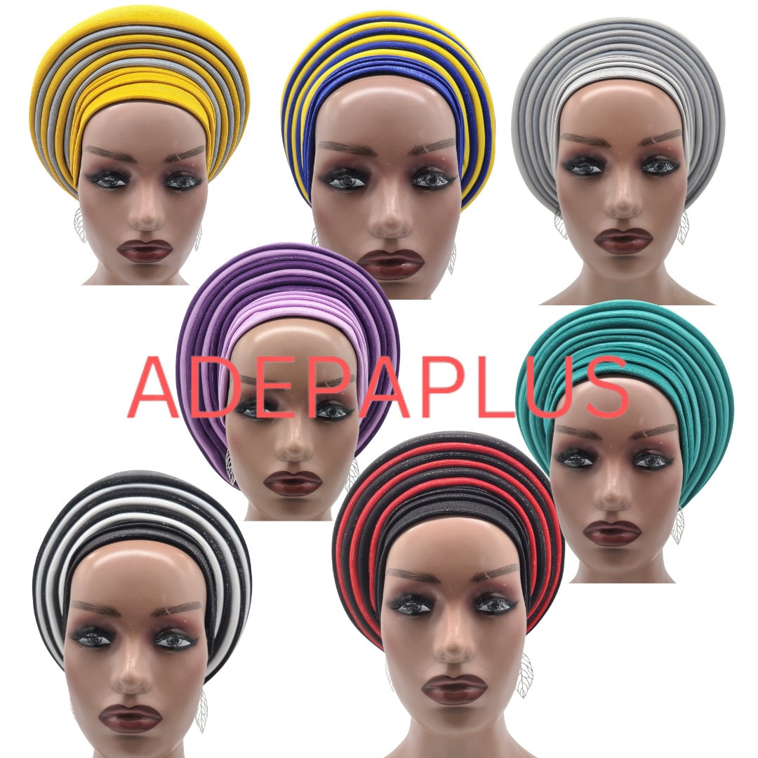 Handmade African Turban Gele Headwrap, Auto Gele, One Size Fits Most ...