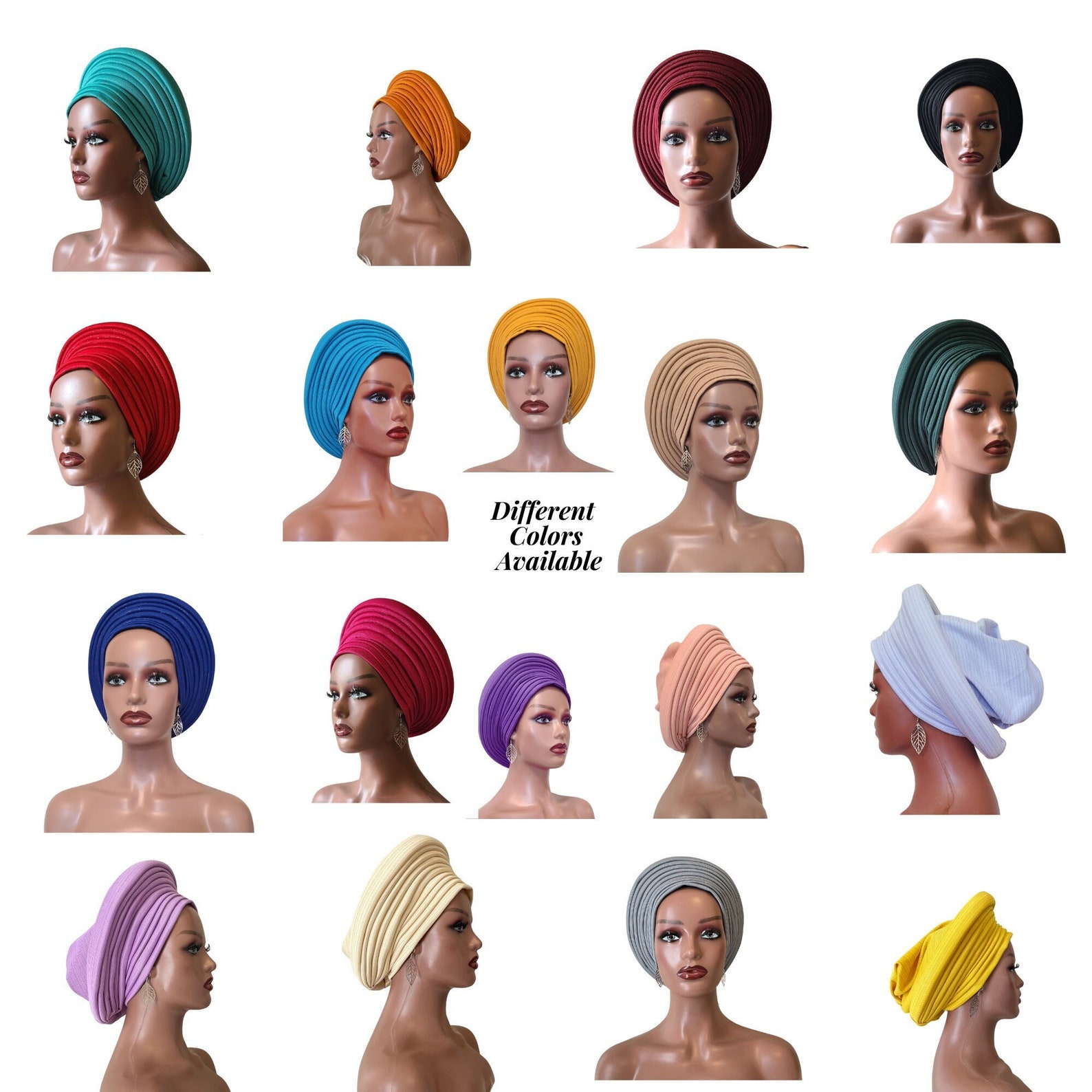 Handmade African Turban Gele Headwrap, Auto Gele, One Size Fits Most ...