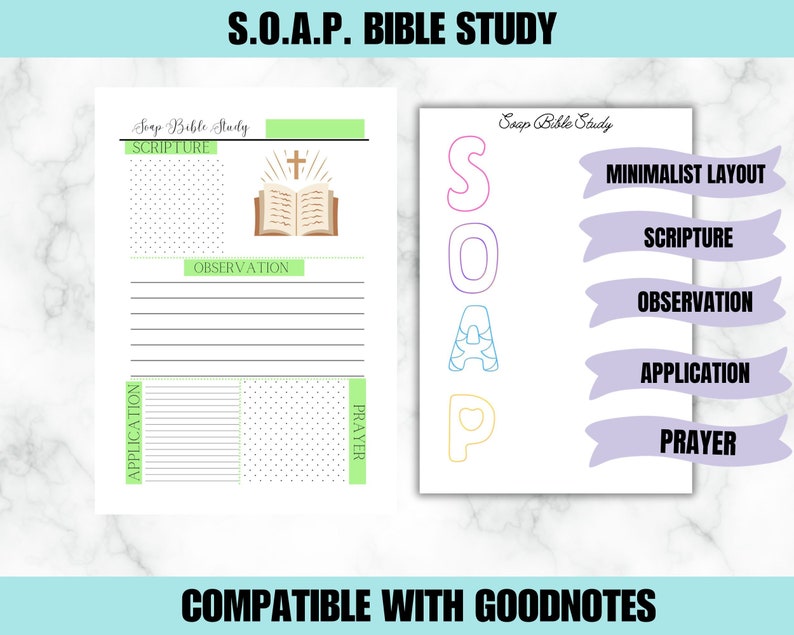 SOAP Bible Study Printable Template, Bible Study Digital Download ...