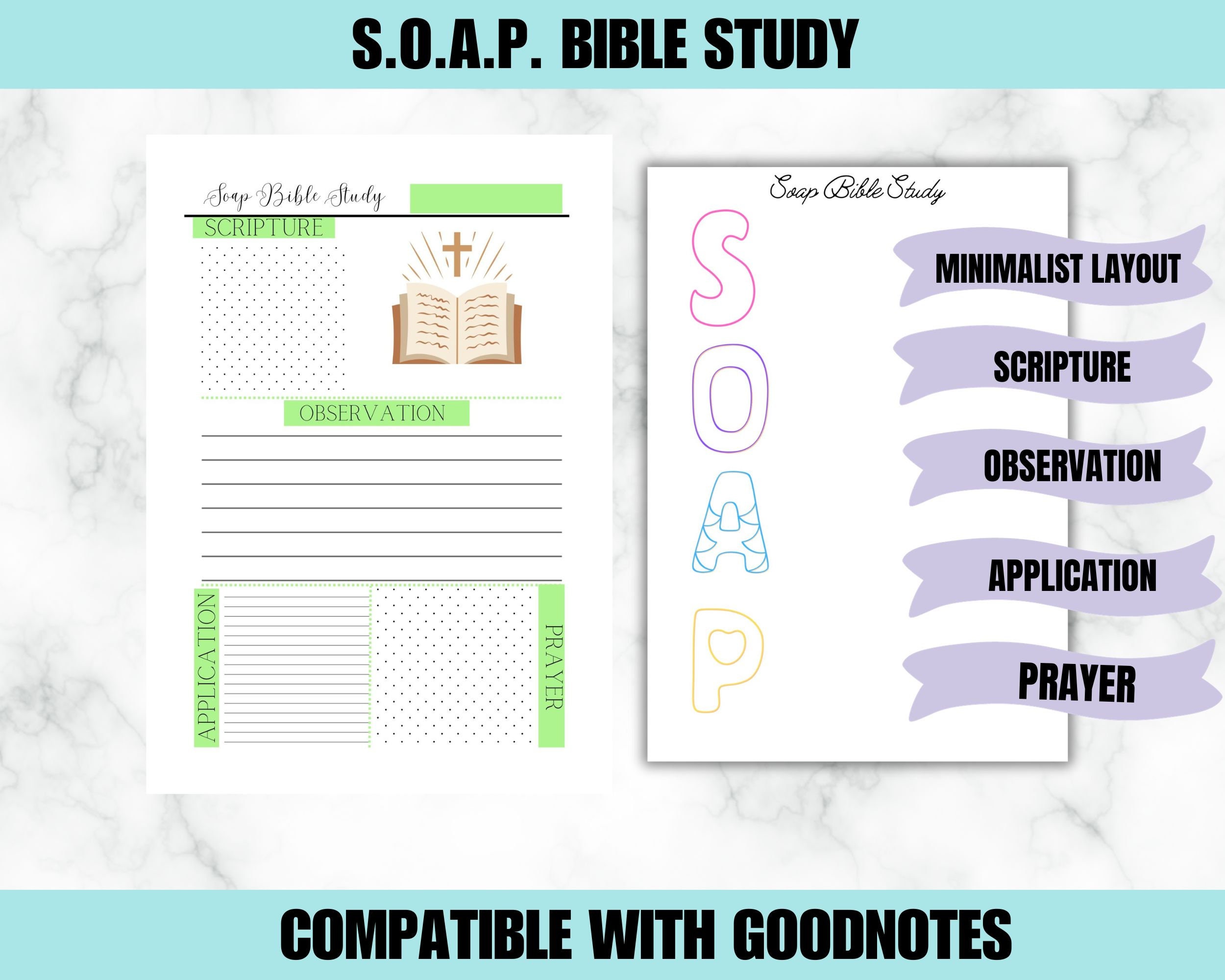 SOAP Bible Study Printable Template, Bible Study Digital Download ...