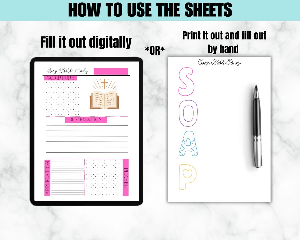 SOAP Bible Study Printable Template, Bible Study Digital Download ...