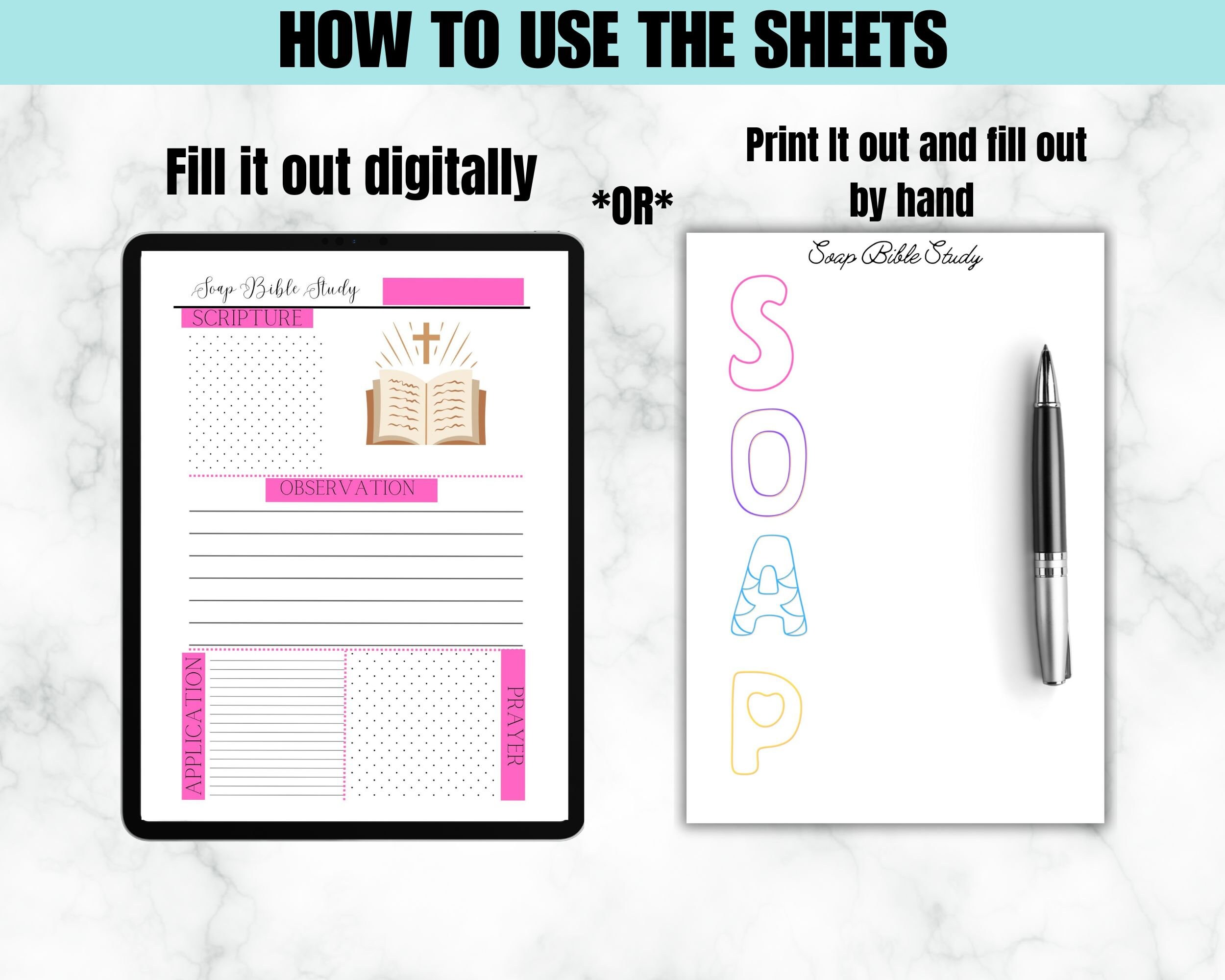 SOAP Bible Study Printable Template, Bible Study Digital Download ...