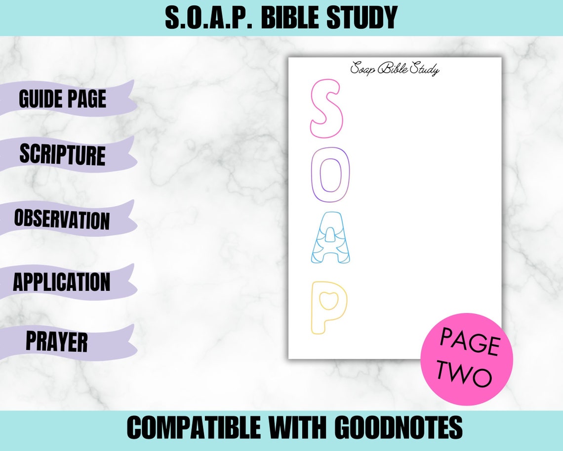 SOAP Bible Study Printable Template, Bible Study Digital Download ...