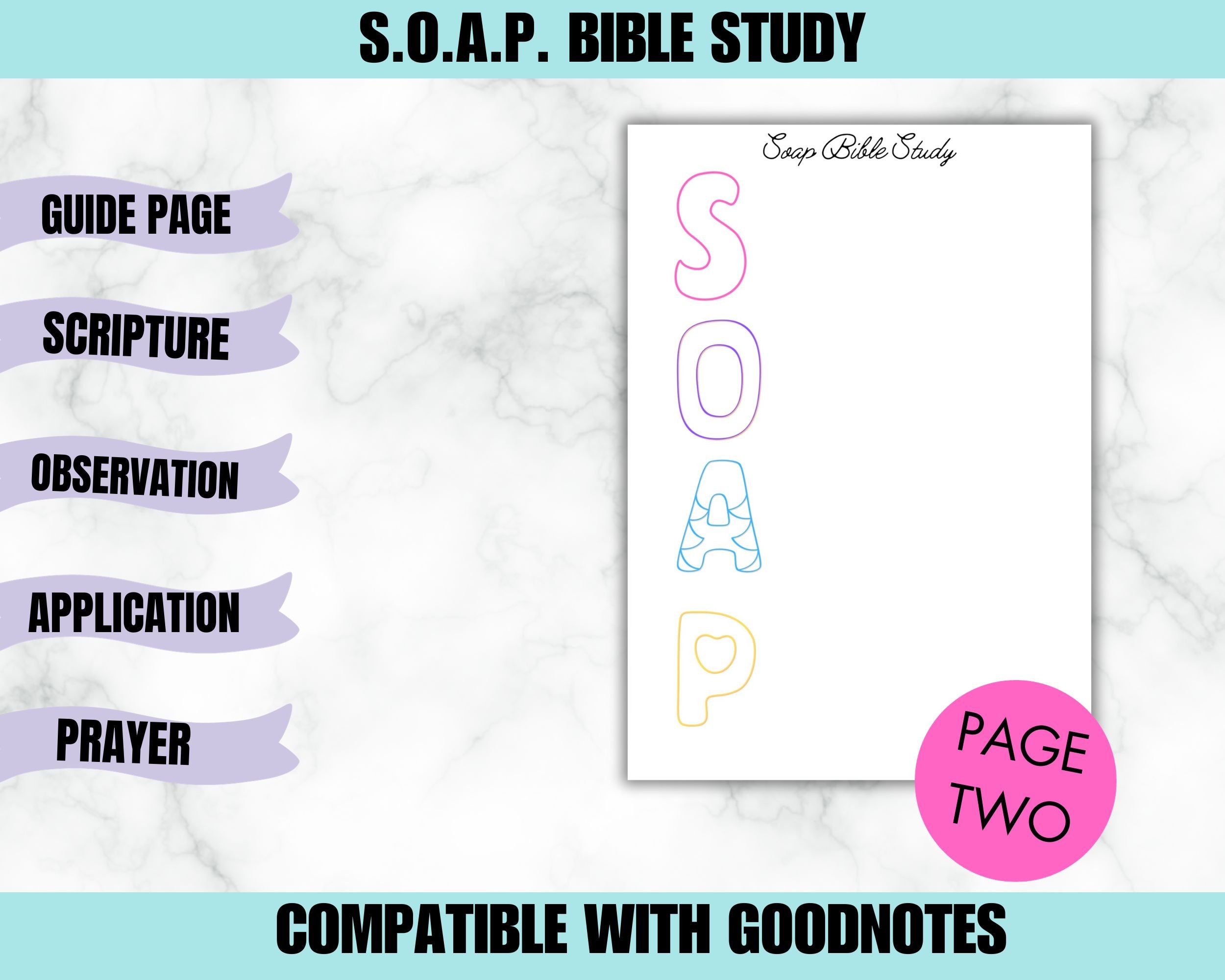 SOAP Bible Study Printable Template, Bible Study Digital Download ...