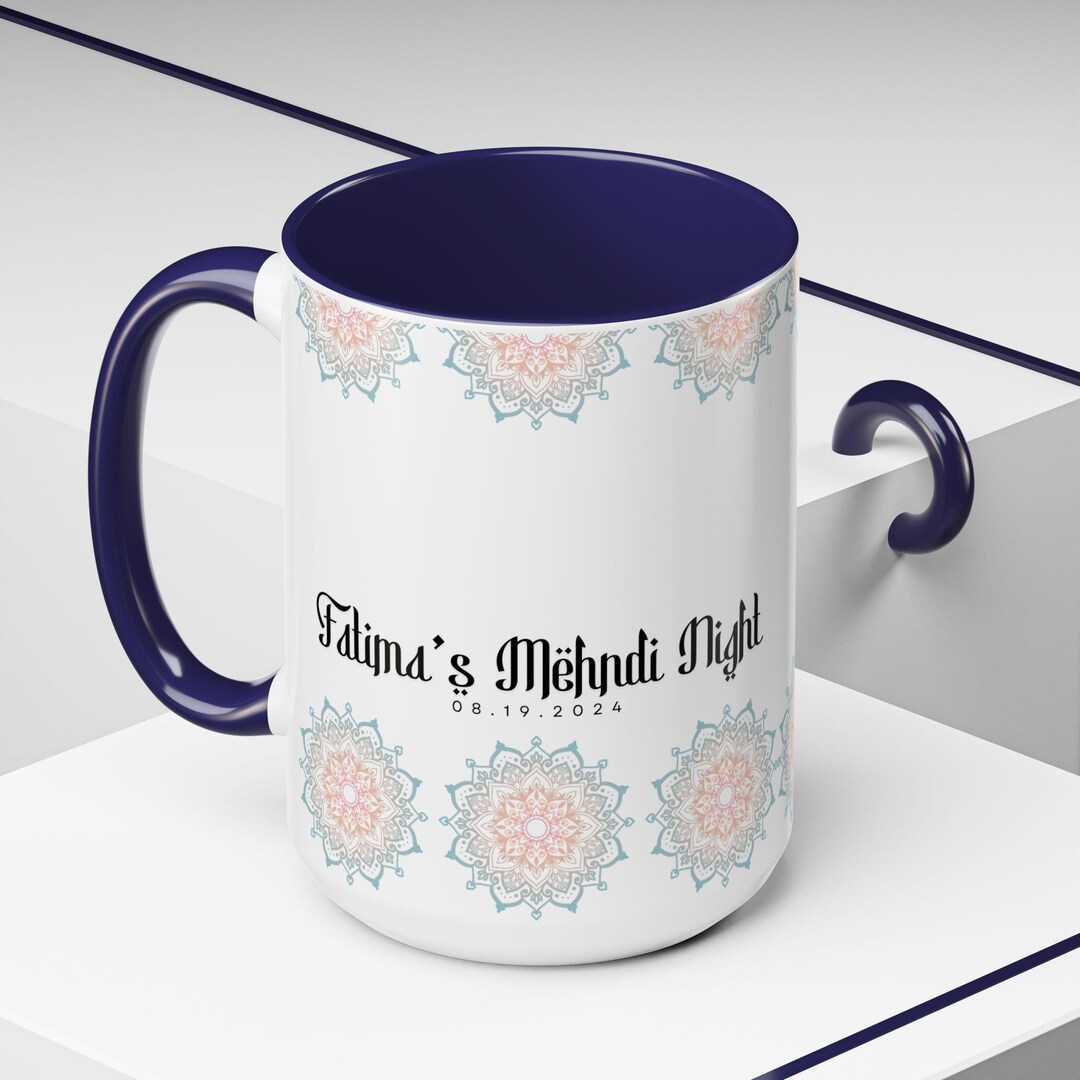 Personalized Gift Chia Mug With Henna /mehndi Design, Calligraphy ...