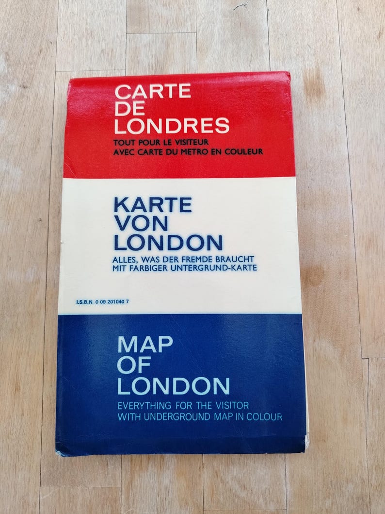 Quirky 1960's Vintage Geographia Map of London Including Places of ...