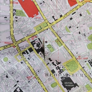 Quirky 1960's Vintage Geographia Map of London Including Places of ...