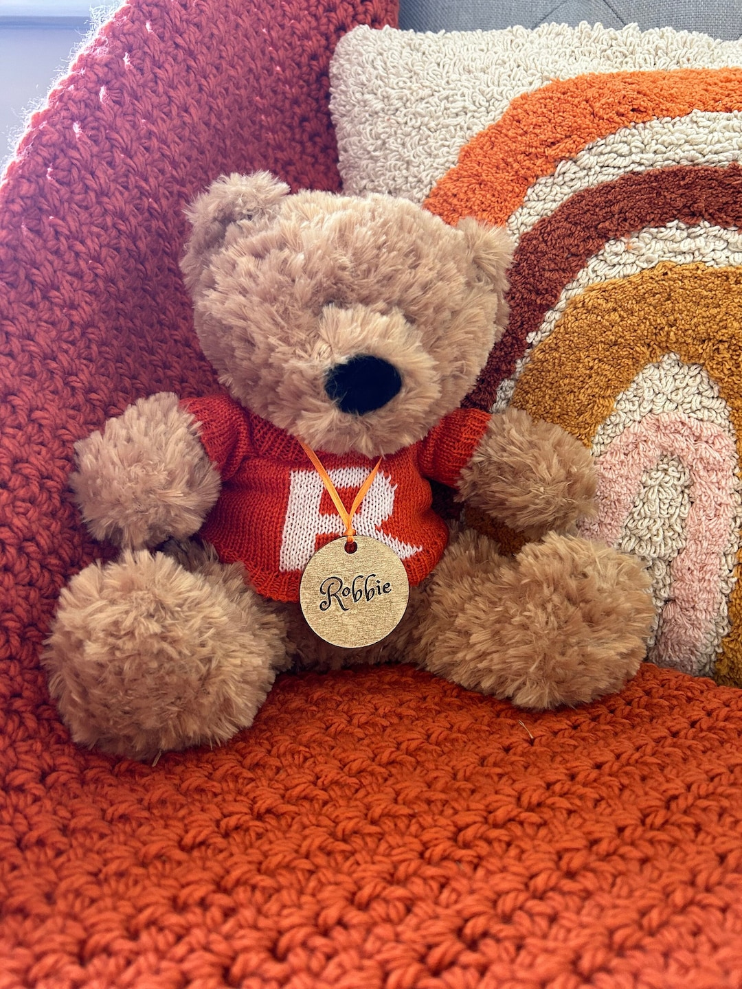 Robbie the Bear Upcycled Soft Toy by Second Hugs/cuddly Toy/ - Etsy