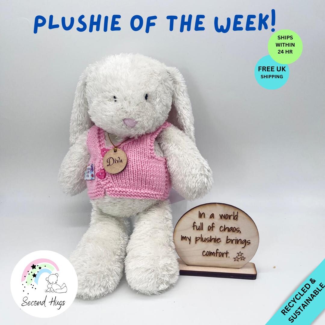 Plushy of the Week - Diva the Rabbit - Upcycled Soft Toy by Second Hugs ...