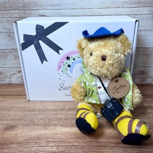 Aaron the Bear Upcycled Soft Toy by Second Hugs/cuddly Toy/ Teddy Bear ...
