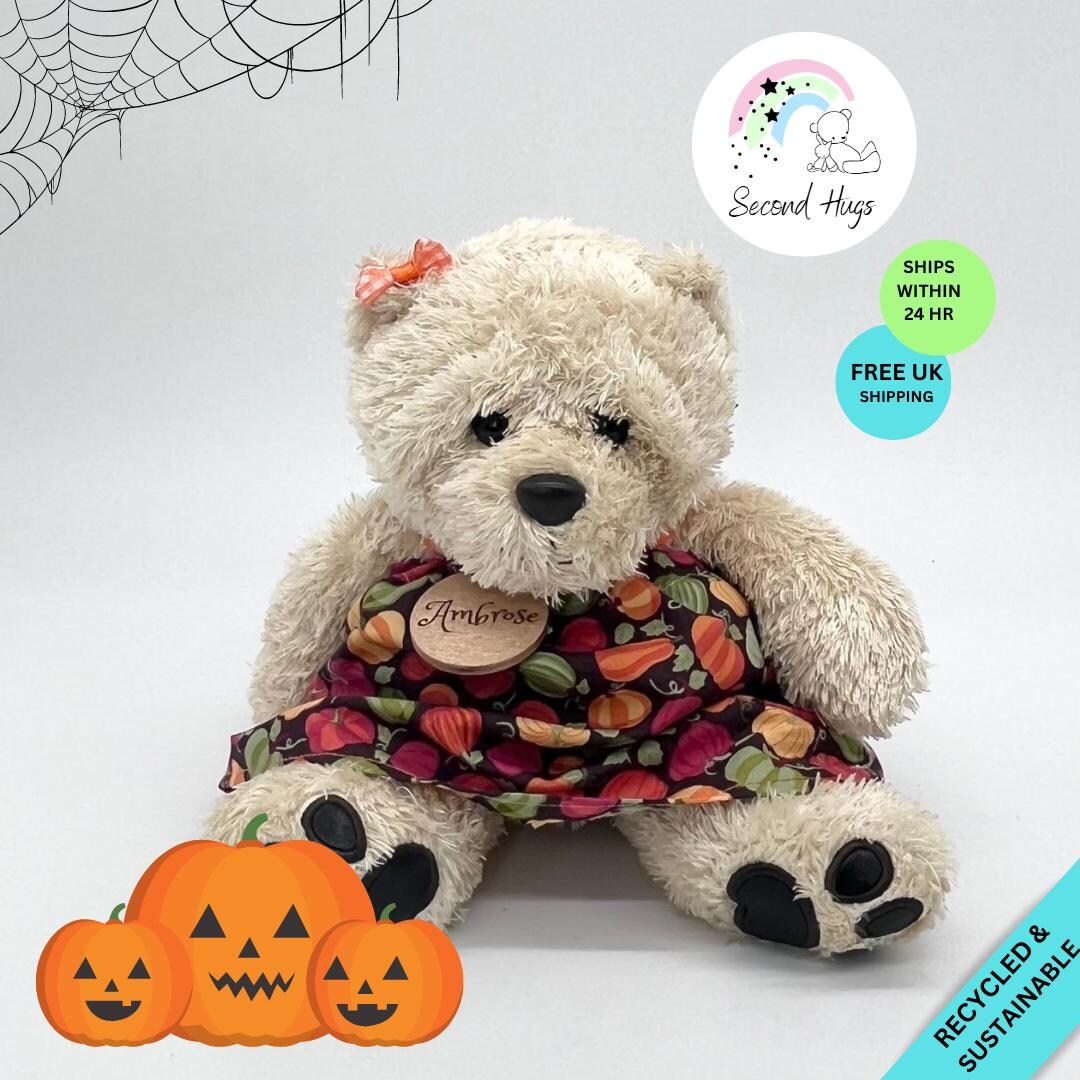 HALLOWEEN 9 Ambrose the Bear Upcycled Soft Toy by Second Hugs ...