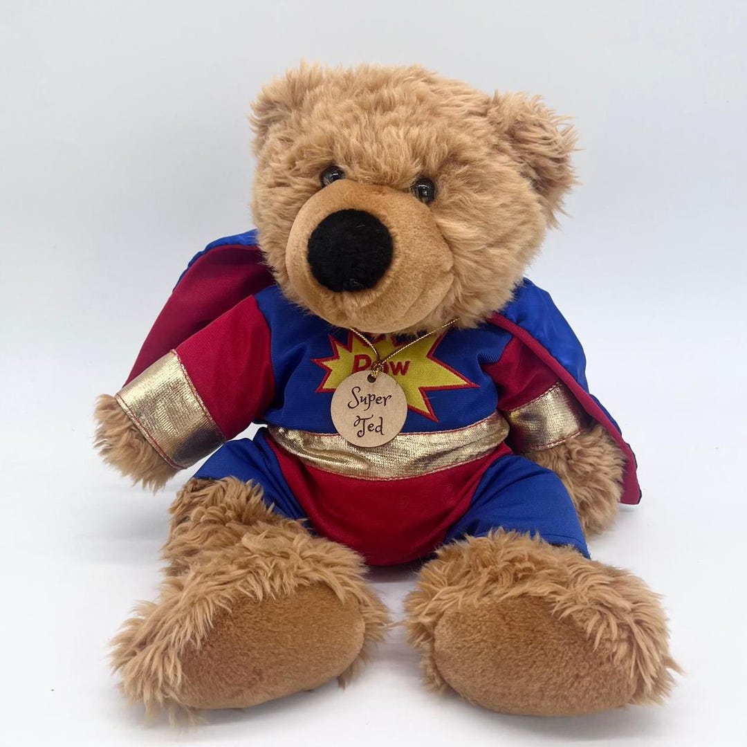 Super Ted the Teddy Bear Upcycled Soft Toy by Second Hugs / Recycled ...