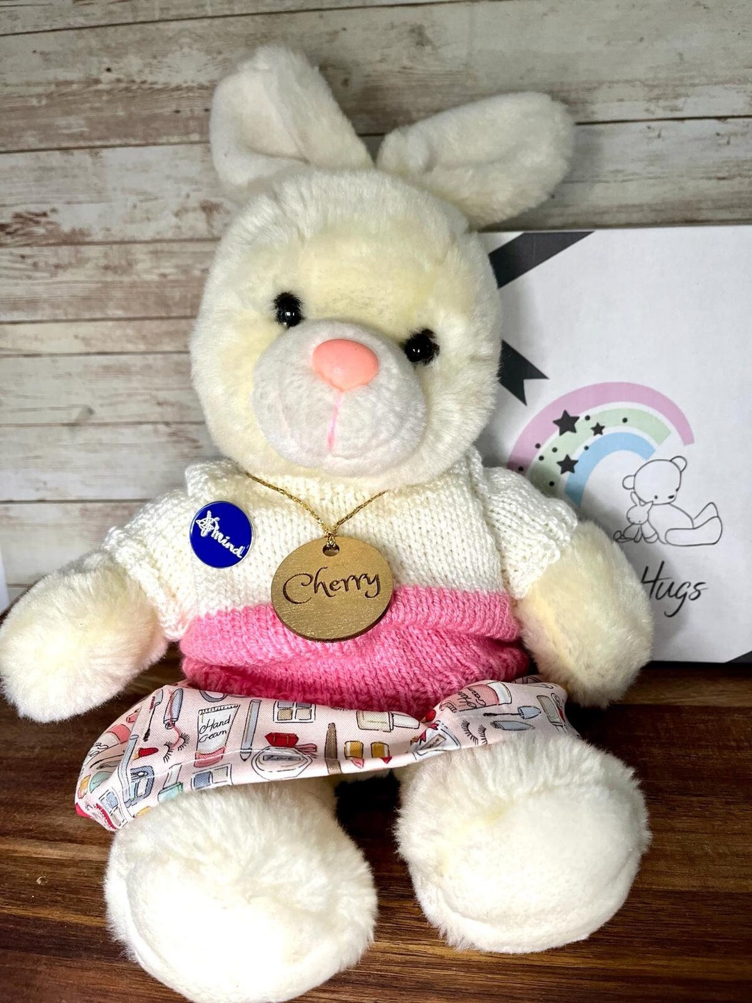 Cherry the Bunny Rabbit Upcycled Bunny by Second Hugs/cuddly Toy/ Bunny ...