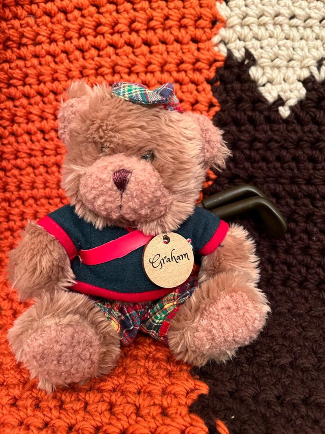 Graham the Golfer Bear Upcycled Soft Toy by Second Hugs/ Teddy Bear ...