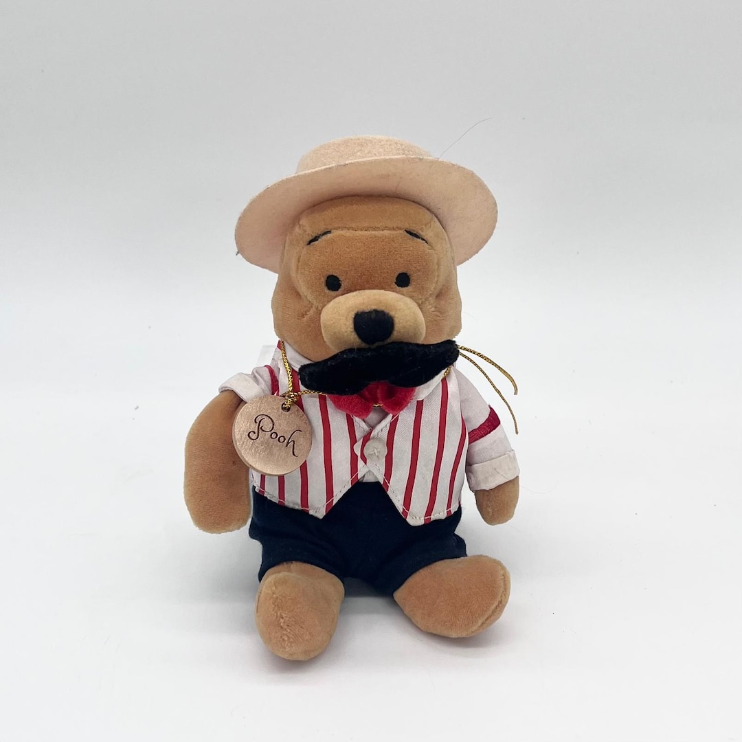 Vintage Winnie The Pooh Barbershop Bear Upcycled Soft Toy By Second