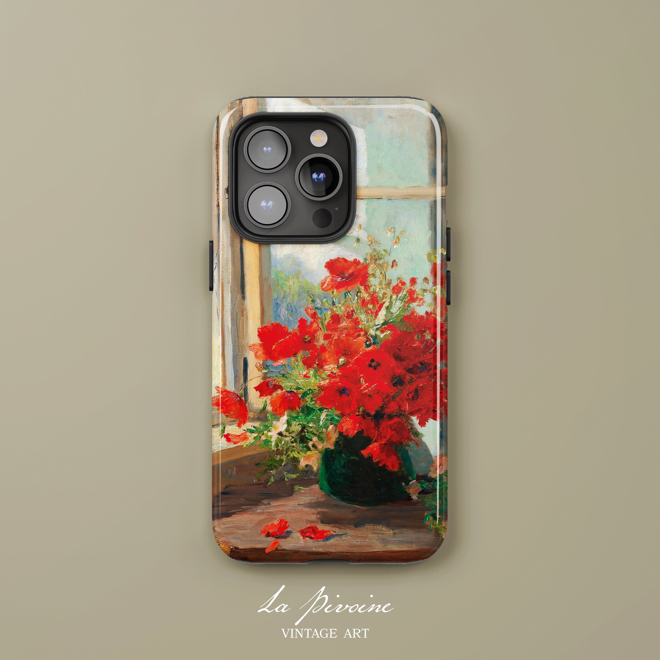 Poppy Phone Case for S24 S23 S22, Aesthetic Phone Case With Vintage ...