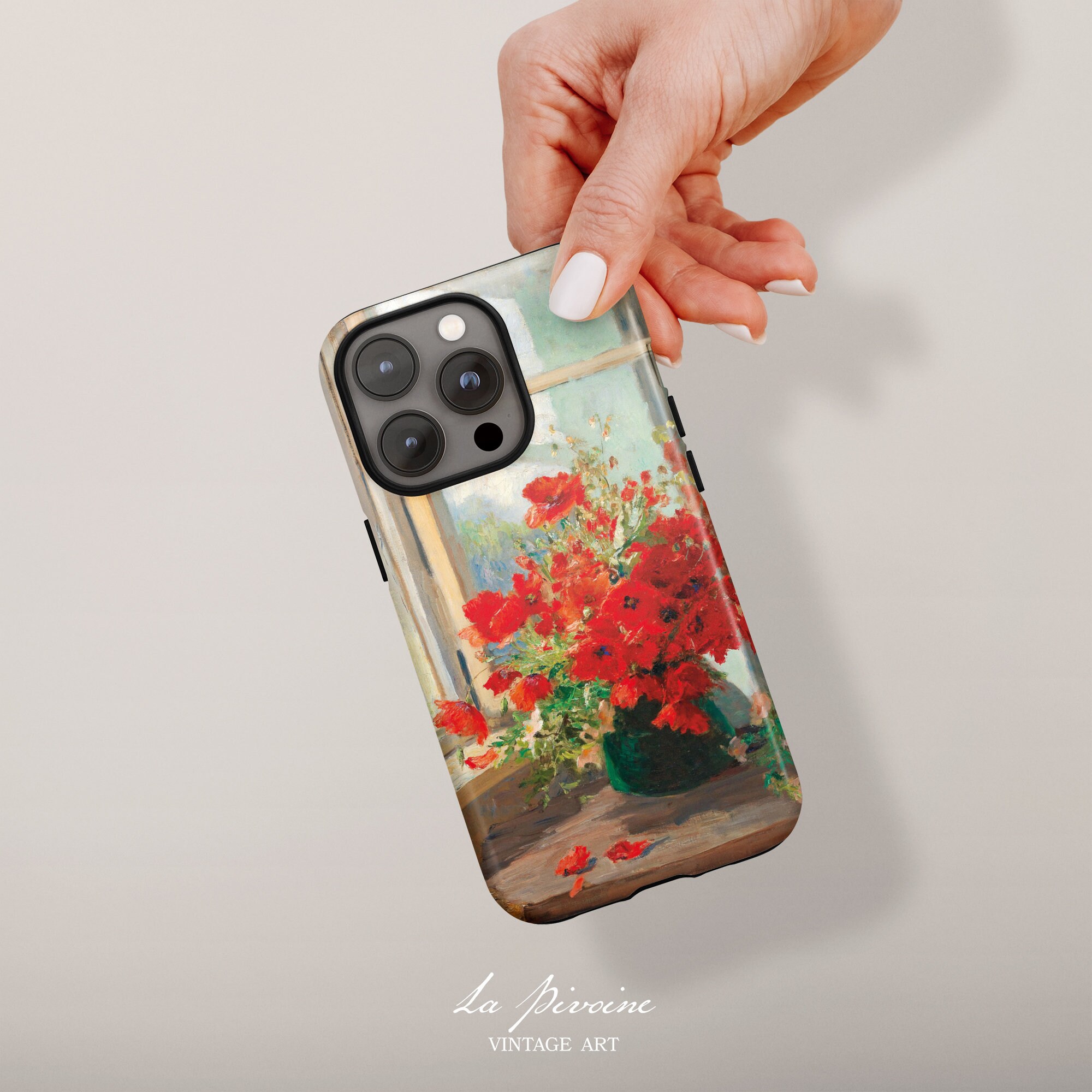 Poppy Phone Case for S24 S23 S22, Aesthetic Phone Case With Vintage ...