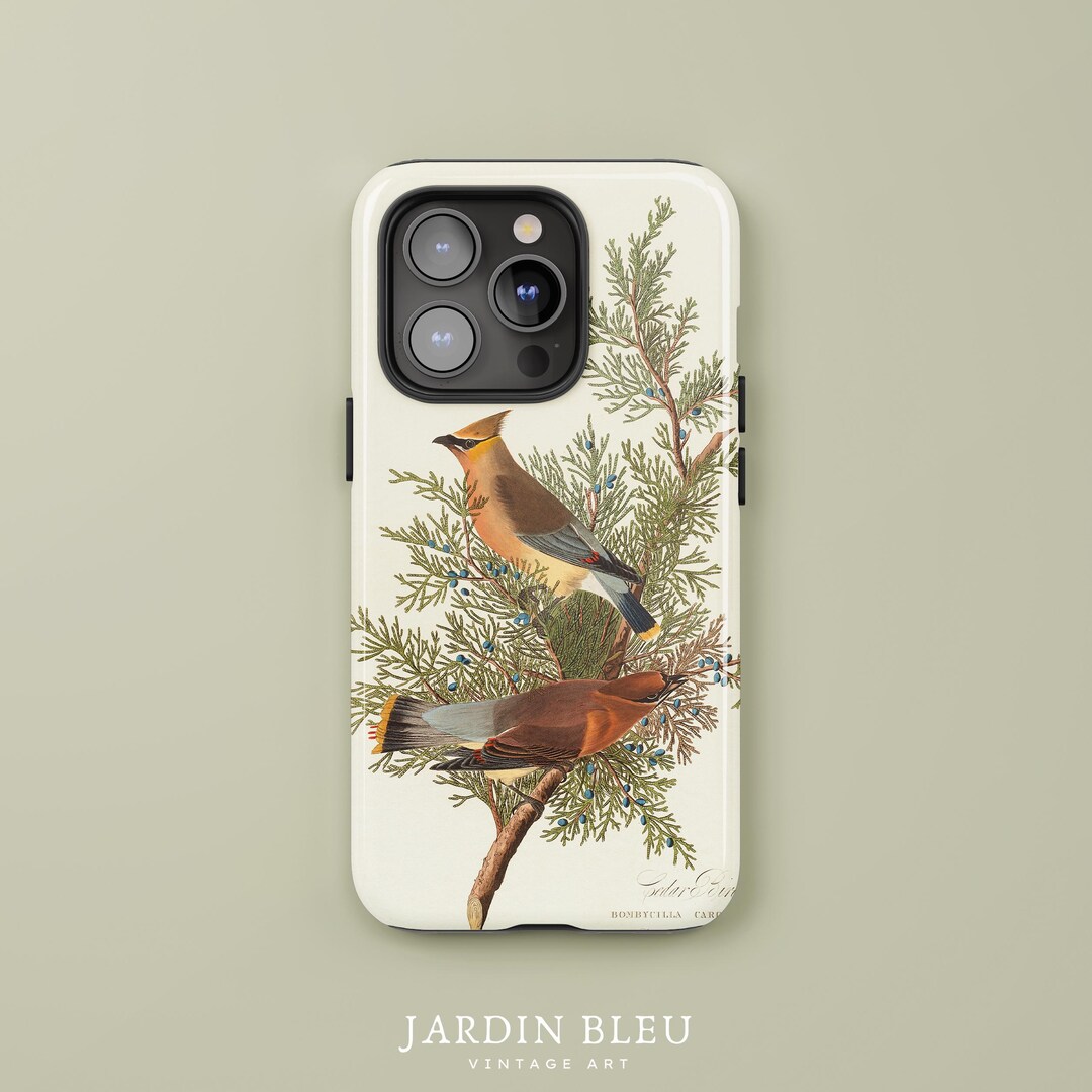 Bird Phone Case With Cedar Finch Botanical iPhone 16 Cover for Women ...