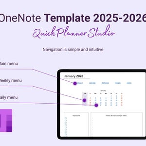 2025-2026 Onenote Planner Bundle: Minimalist Digital Daily & Weekly ...