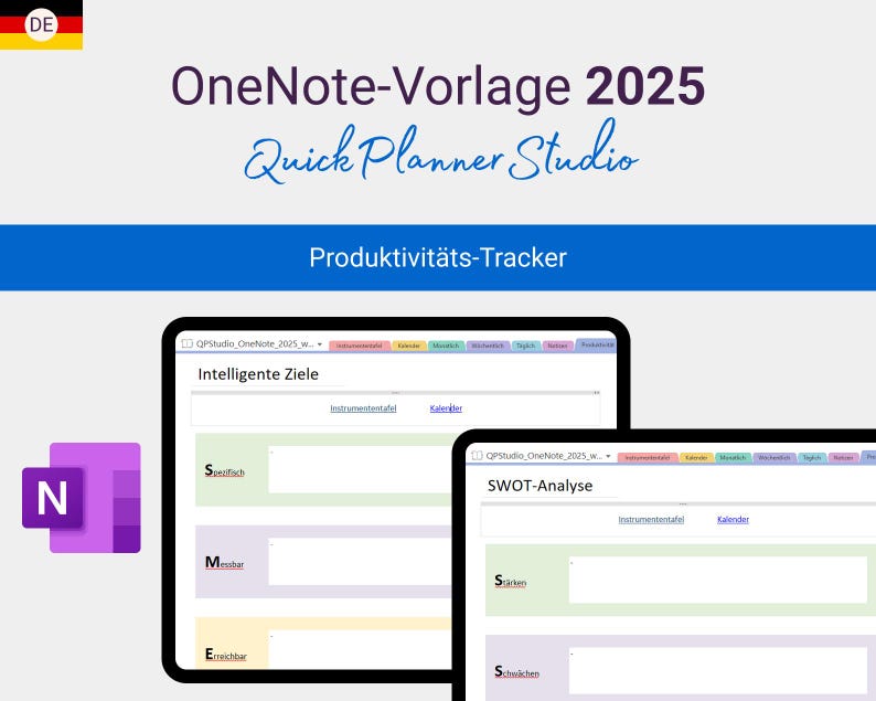 2025 Onenote Digital Planner: Daily, Weekly, Monthly Template (digital ...