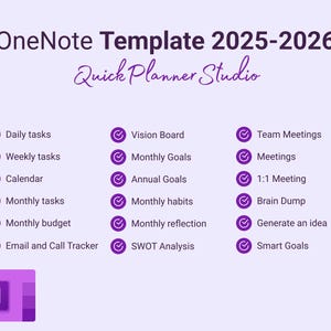 2025-2026 Onenote Planner Bundle: Minimalist Digital Daily & Weekly ...