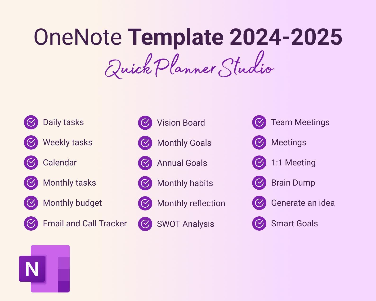 2025 and 2024 Beige Digital Planner Onenote Bundle - Daily Weekly ...