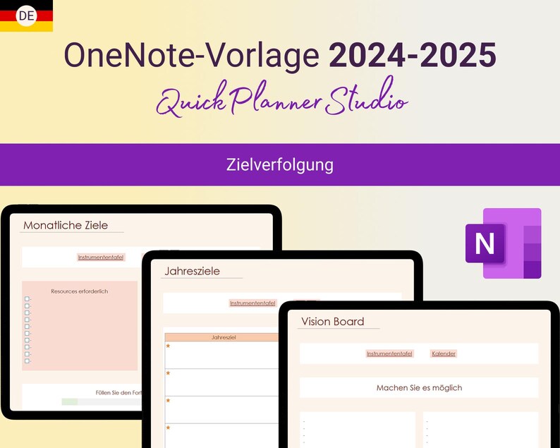 2025 & 2024 Onenote Digital Planners Bündel Deutsch Täglich Wöchentlich ...