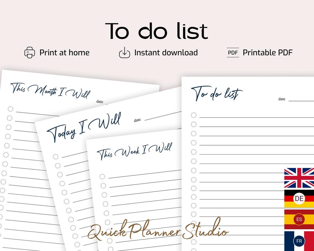 Printable Minimalist To-do List | Simple Task Tracker | Productivity ...