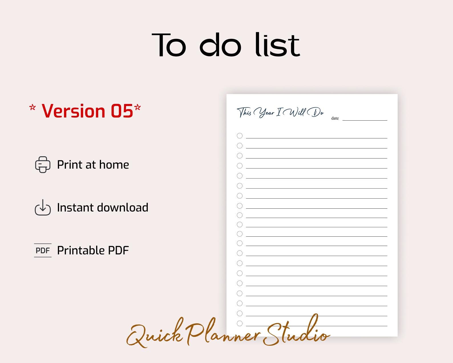Printable Minimalist To-do List Simple Task Tracker Productivity ...