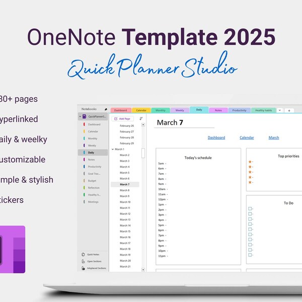 Onenote Digital Planner - Etsy