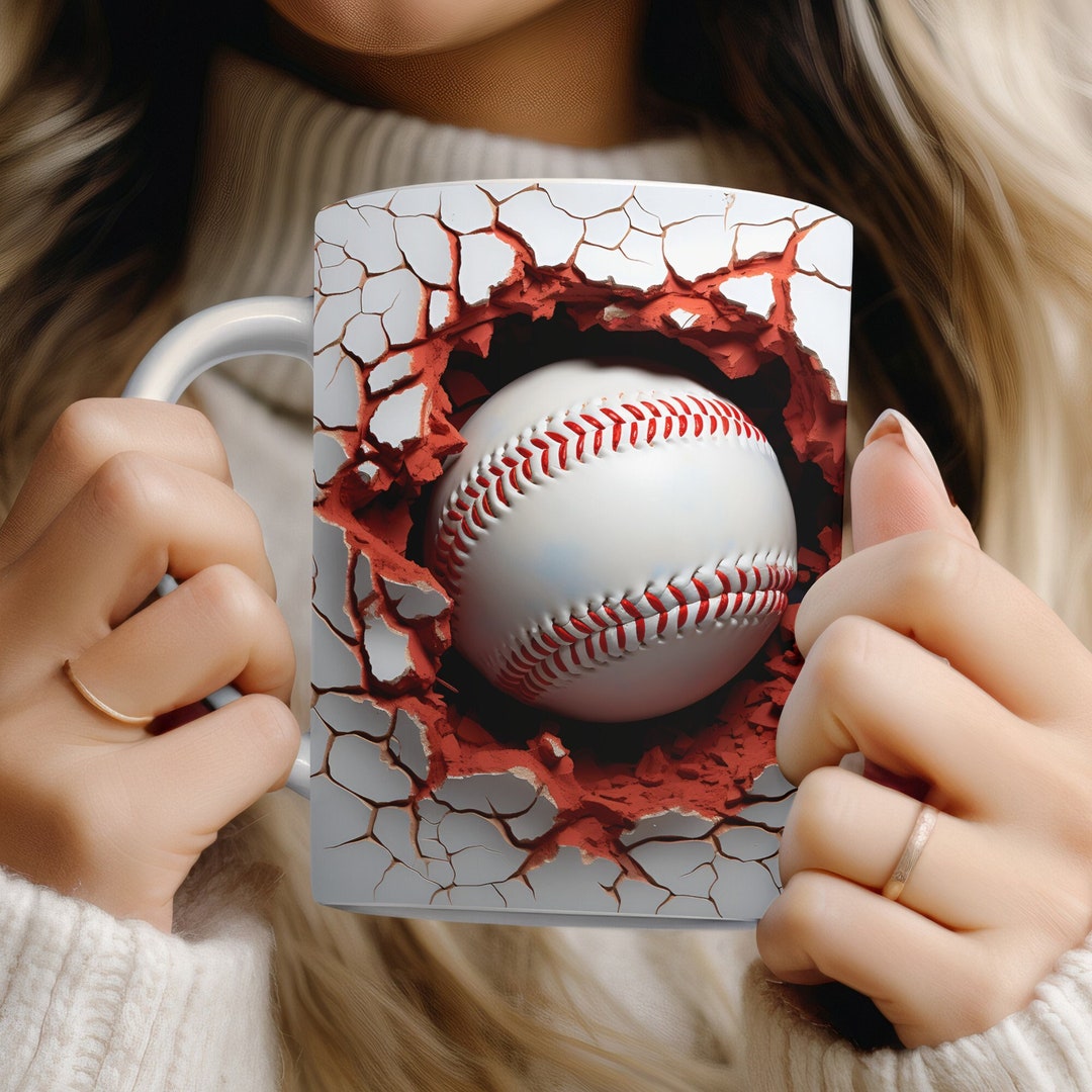 Baseball 3D Mug Wrap PNG Hole in Wall 3D Baseball Sport Sublimation Mug ...