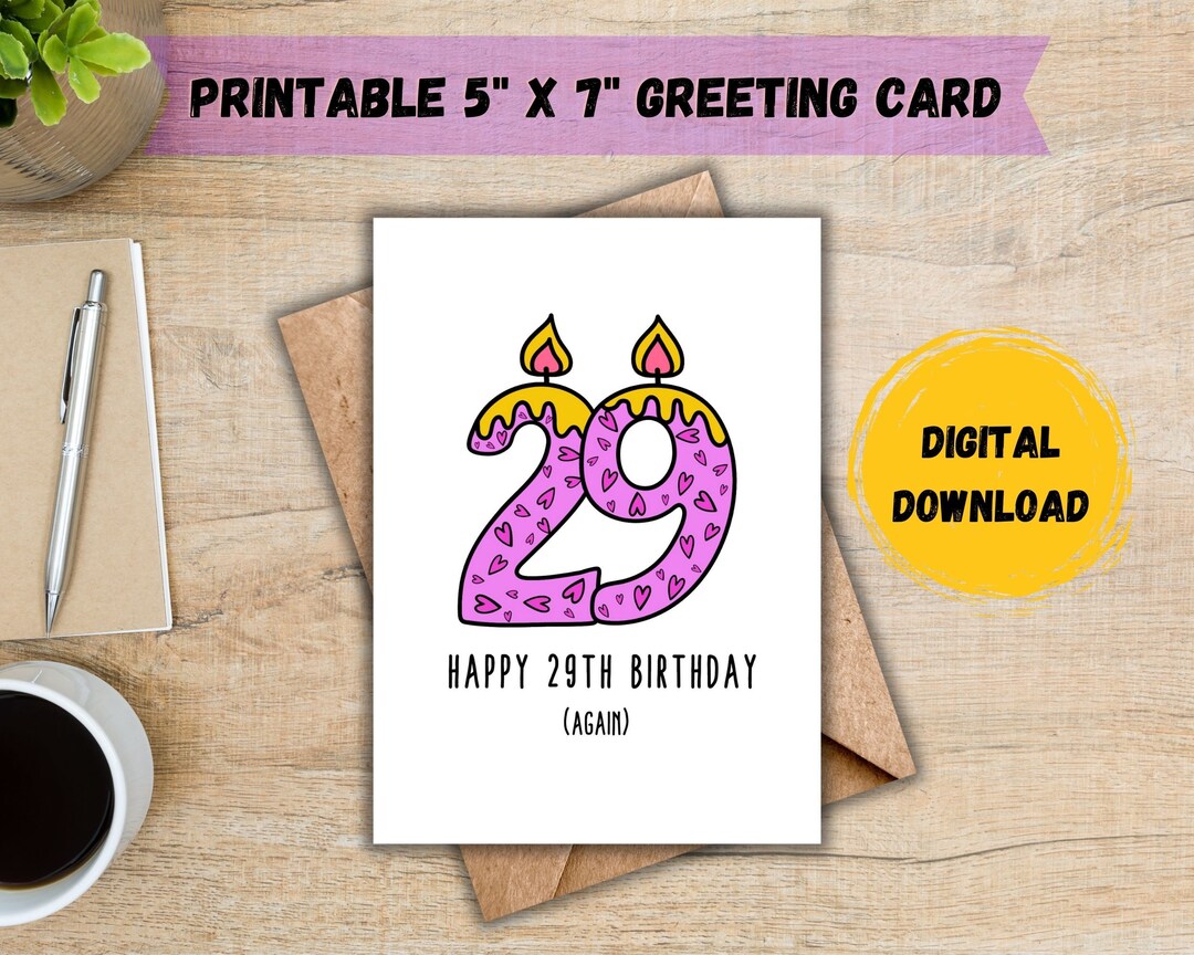 Happy 29th Birthday Again Card; 30th Birthday Card; Funny 30s Birthday ...