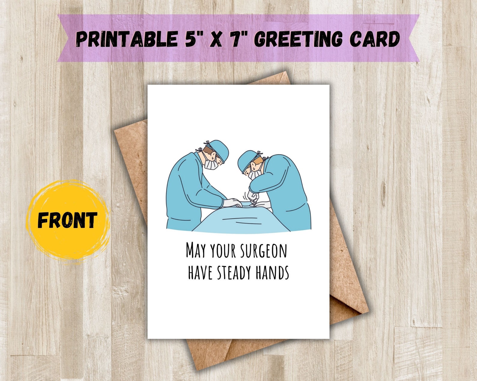 May Your Surgeon Have Steady Hands Card; Surgery Card; Funny Surgery ...