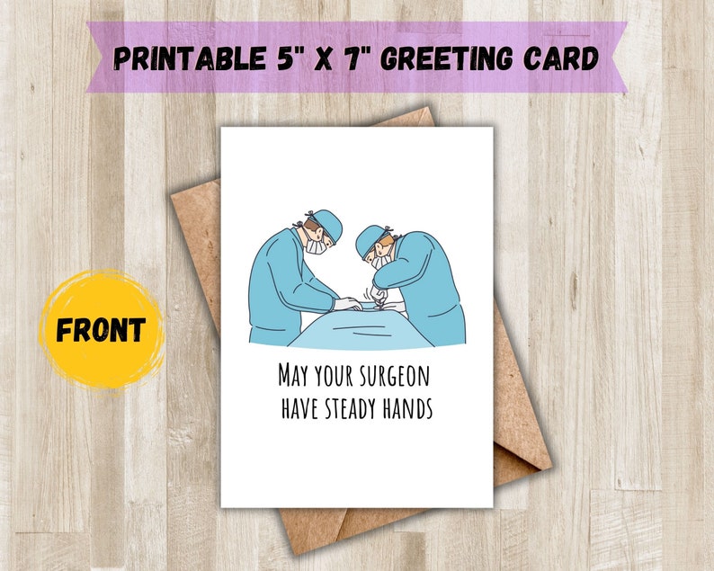 May Your Surgeon Have Steady Hands Card; Surgery Card; Funny Surgery ...