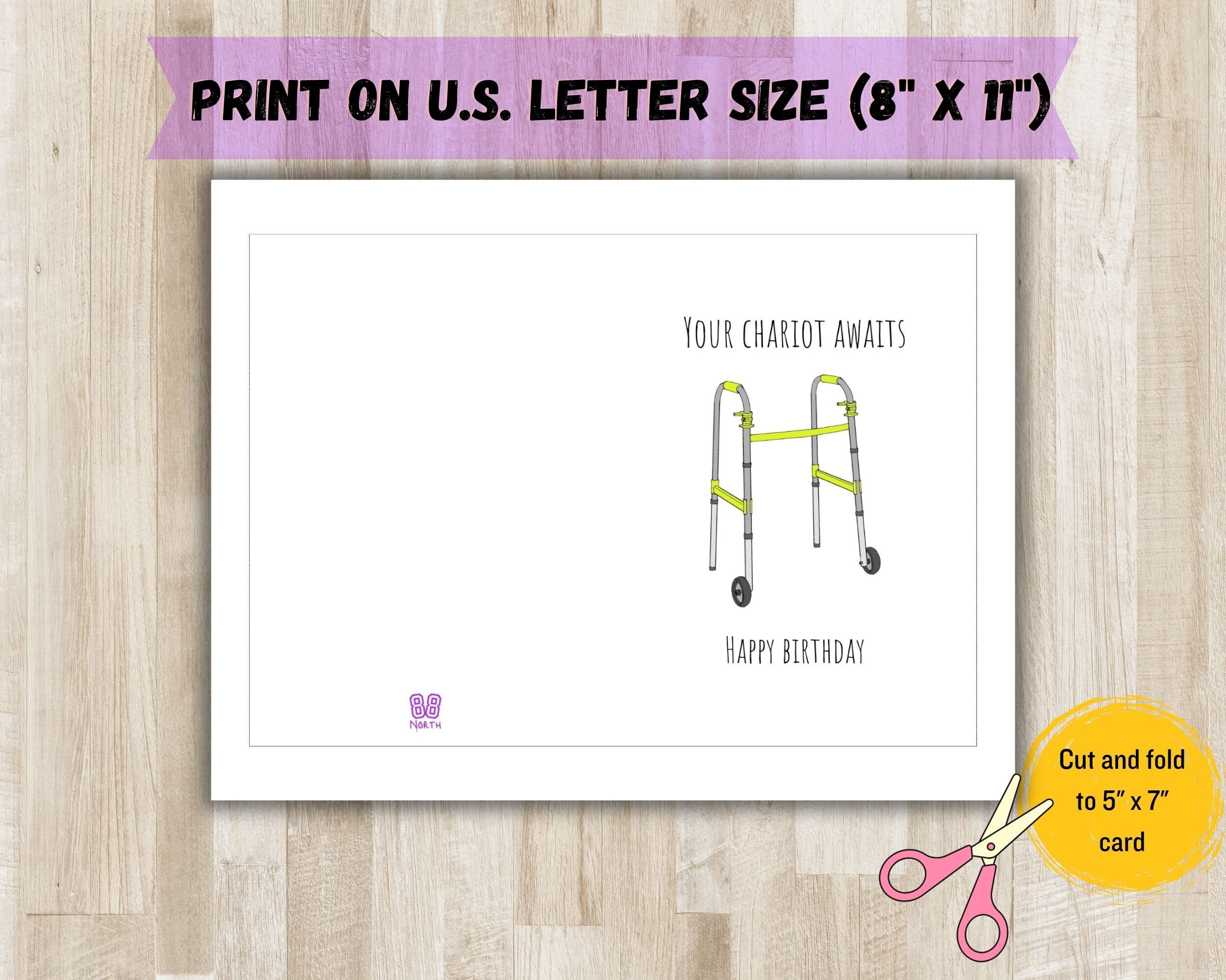 Your Chariot Awaits Birthday Card; Funny Birthday Card; Old Birthday ...