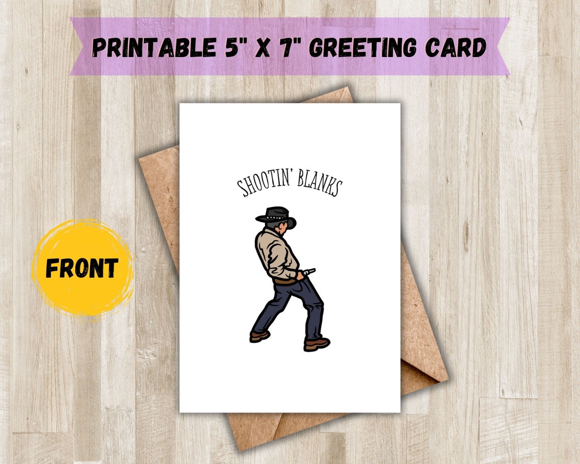 Shootin Blanks Card; Vasectomy Card; Funny Vasectomy Card; Vasectomy ...
