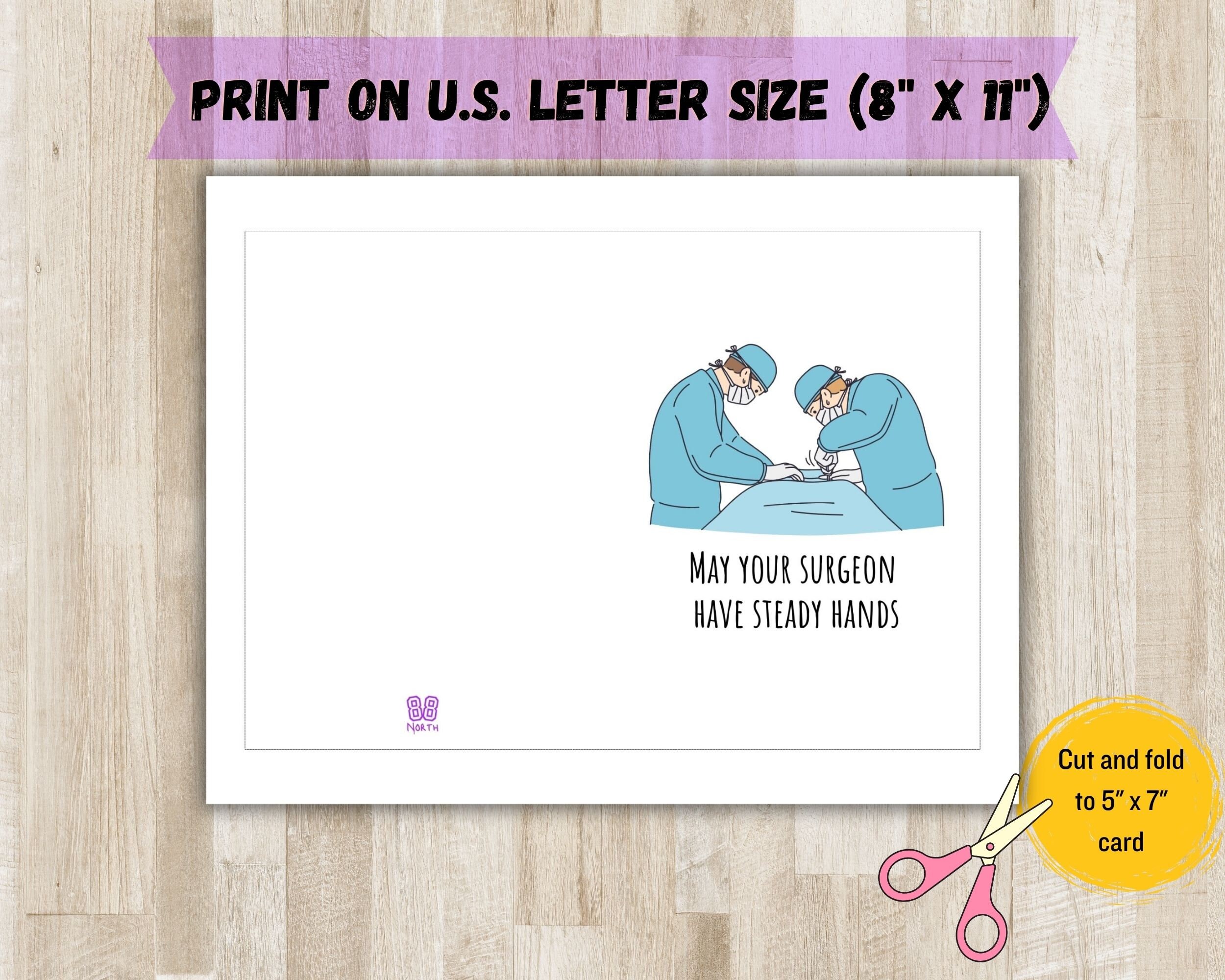 May Your Surgeon Have Steady Hands Card; Surgery Card; Funny Surgery ...