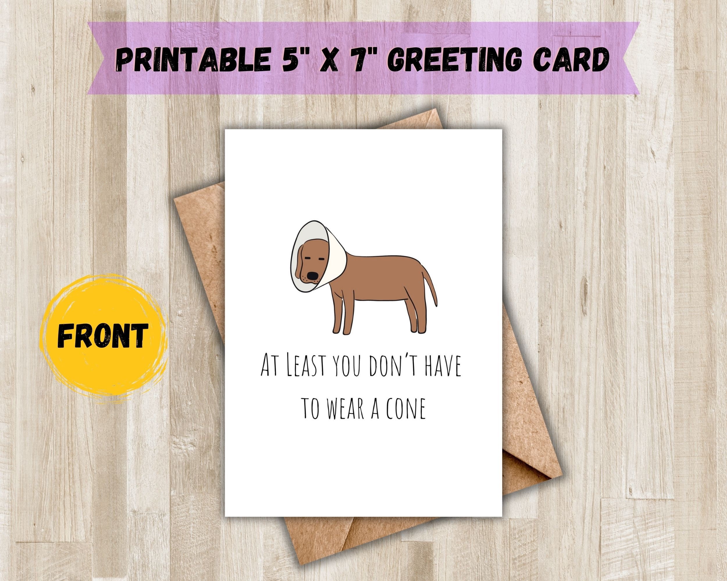 At Least You Don't Have to Wear A Cone Card; Vasectomy Card; Funny ...