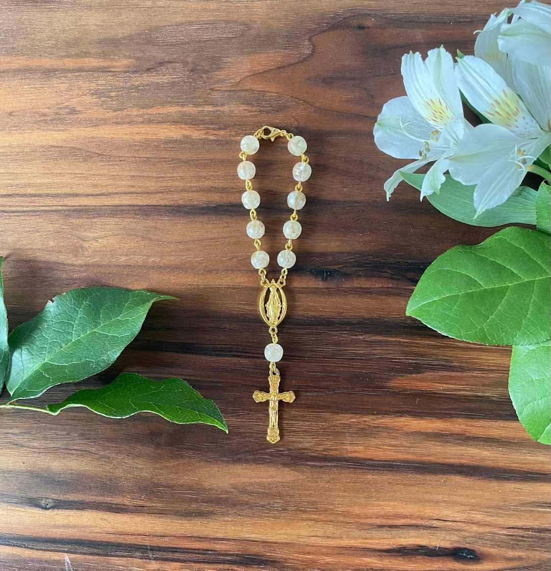 Dried Flower Resin Rosary Keychain: Custom or Pre-made Beads Made With ...