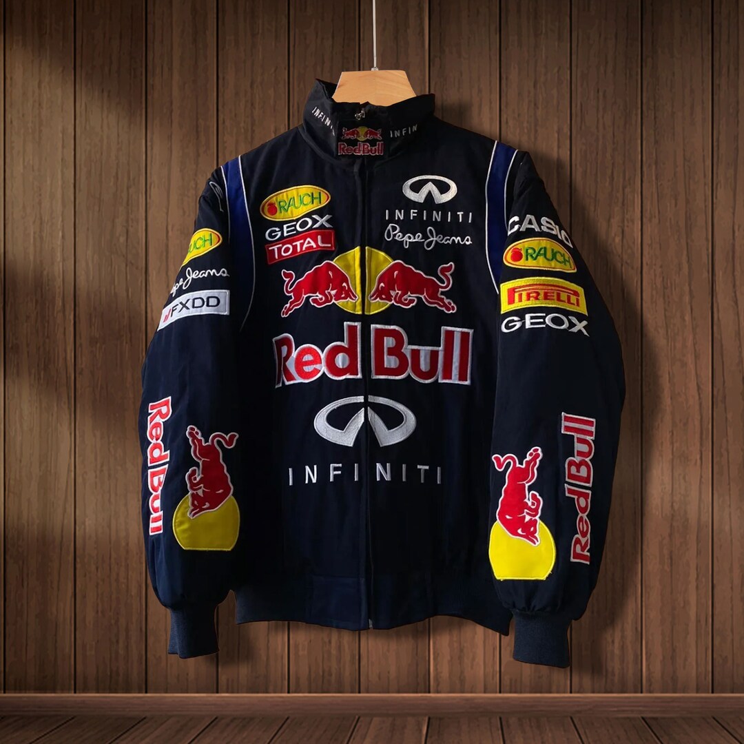 Vintage Embroidered Red Bull Style Racing Jacket. Redbull - Etsy