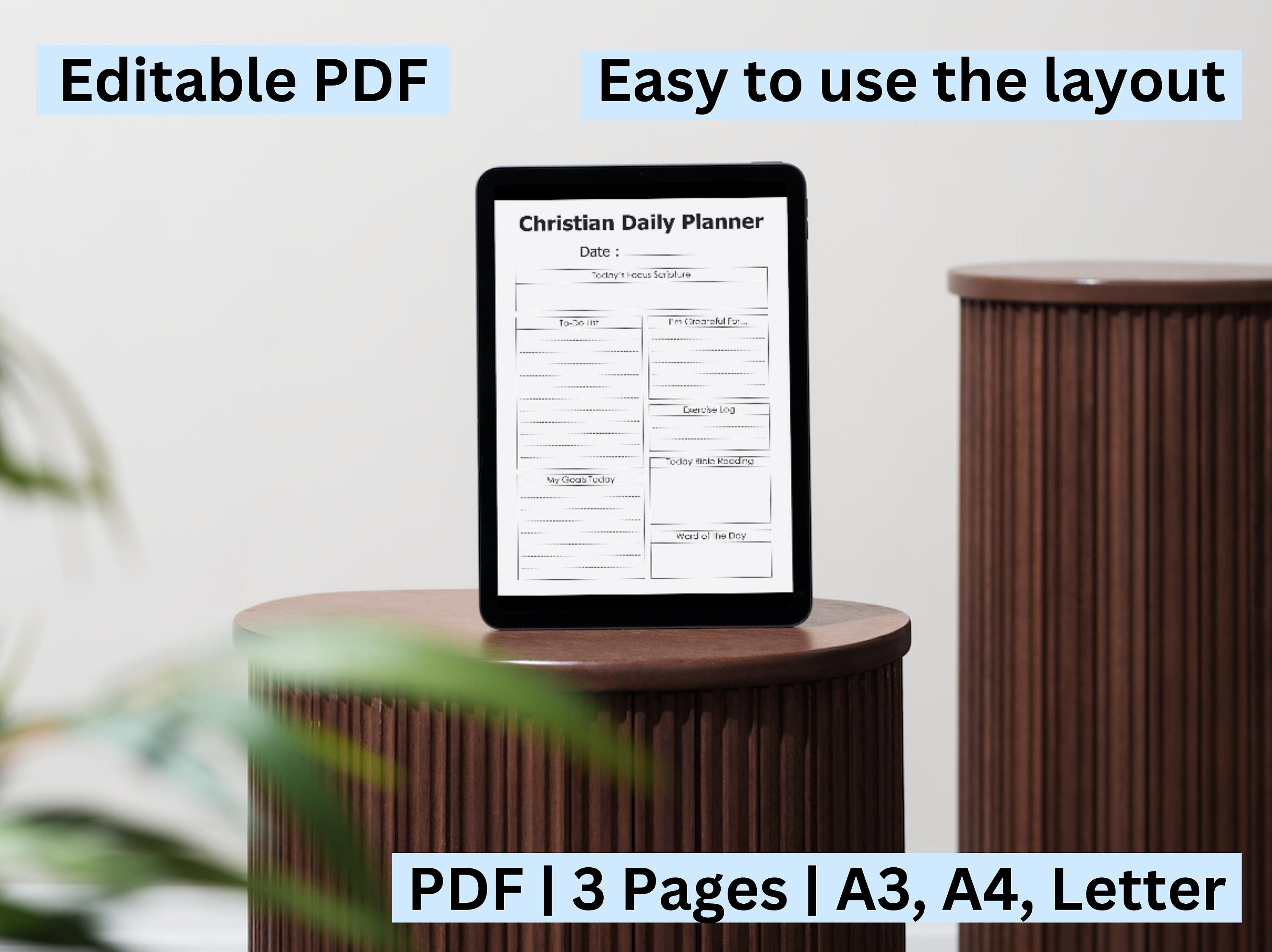 Daily Prayer Planner, Fillable Planner, Christian Daily Planner, Faith ...