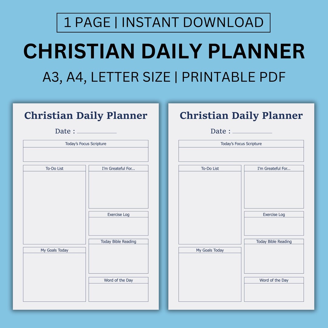 Christian Daily Planner, Planner Printable, Faith Planner, Daily ...